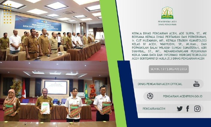 Penandatanganan Perjanjian Kerja Sama Data dan Informasi Hidrometeorologi Aceh